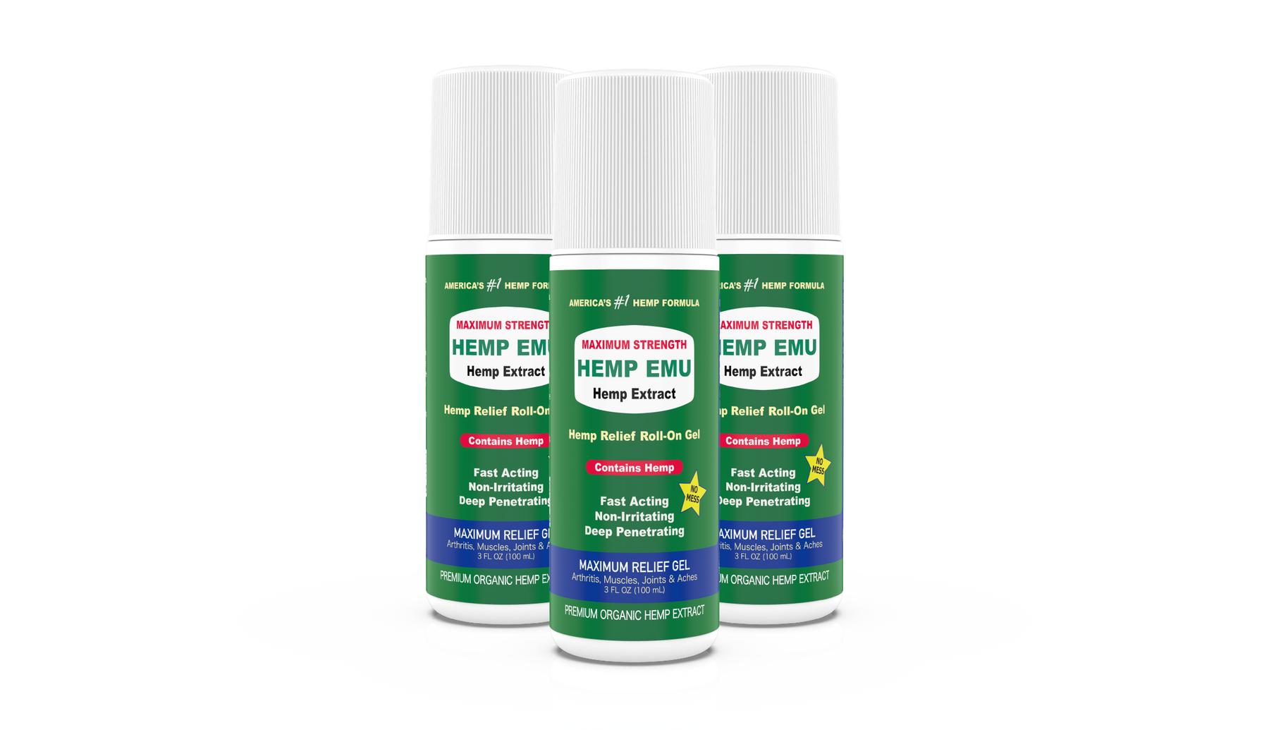 3 Pack Hemp Roll-On Gel – Hemp Emu™